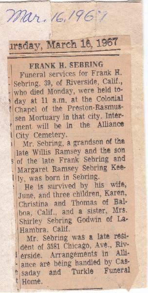 Frank Harbison Sebring