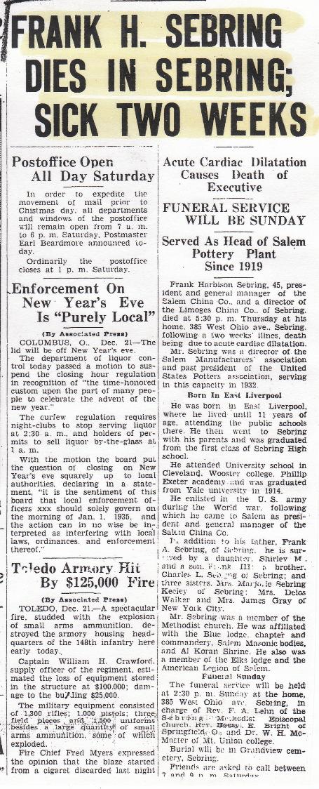 Frank Harbison Sebring